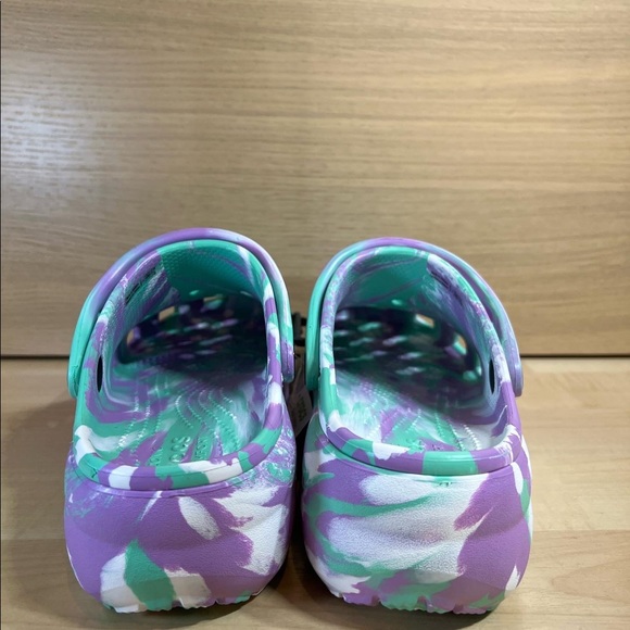 CROCS | Shoes | Crocs Clogs Platform Green Purple White Marble | Poshmark